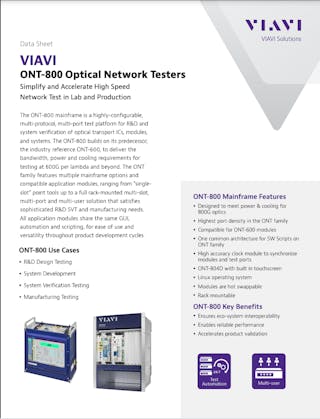 ONT-800 Optical Network Testers Datasheet | Lightwave
