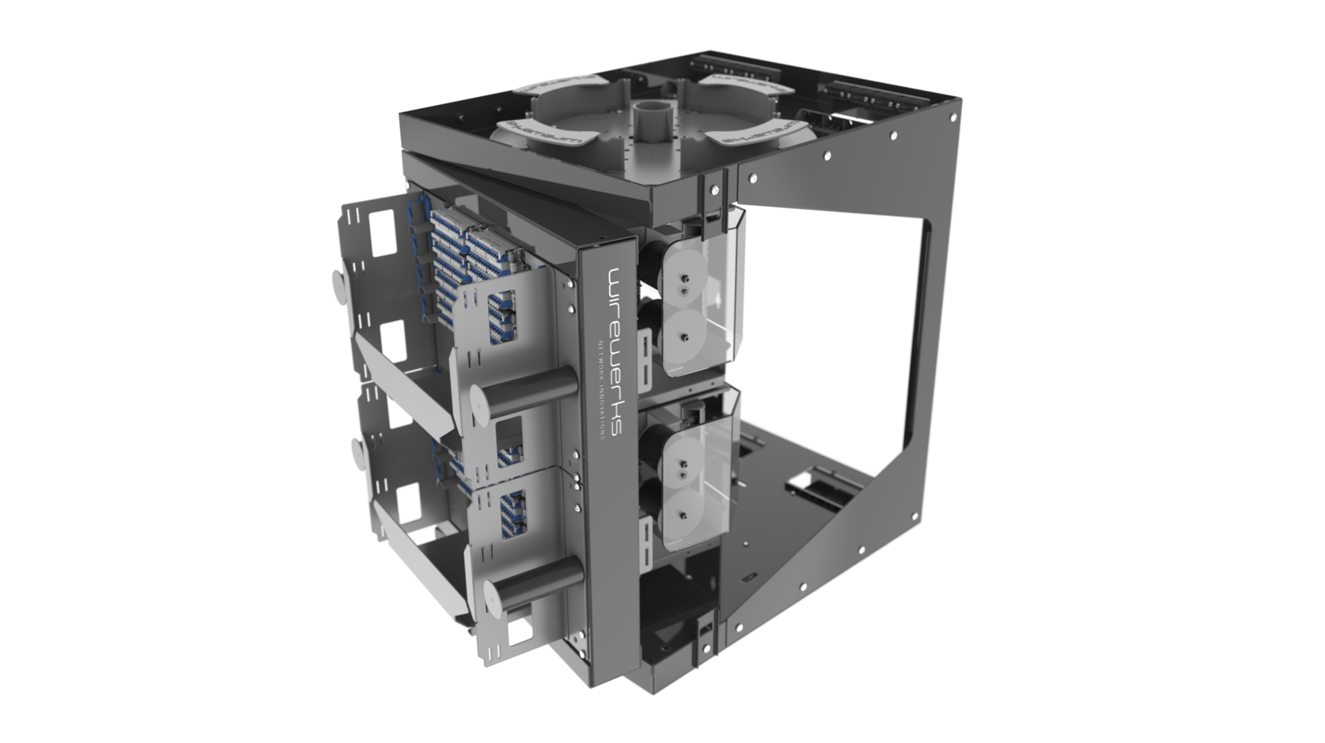 Wirewerks offers Wall-Mount 12RU Swing-Out Rack for floorspace savings ...