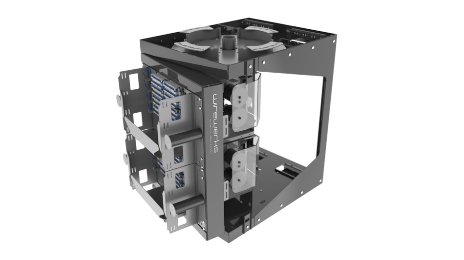 Wirewerks offers Wall-Mount 12RU Swing-Out Rack for floorspace savings ...